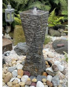 Black Limestone Drilled Twist Water Feature- WaterFeatures