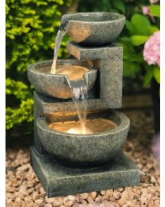 Medium Granite 3 Bowl Water Feature - Water Features