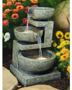 Small Granite 3 Bowl Water Feature - Water Features