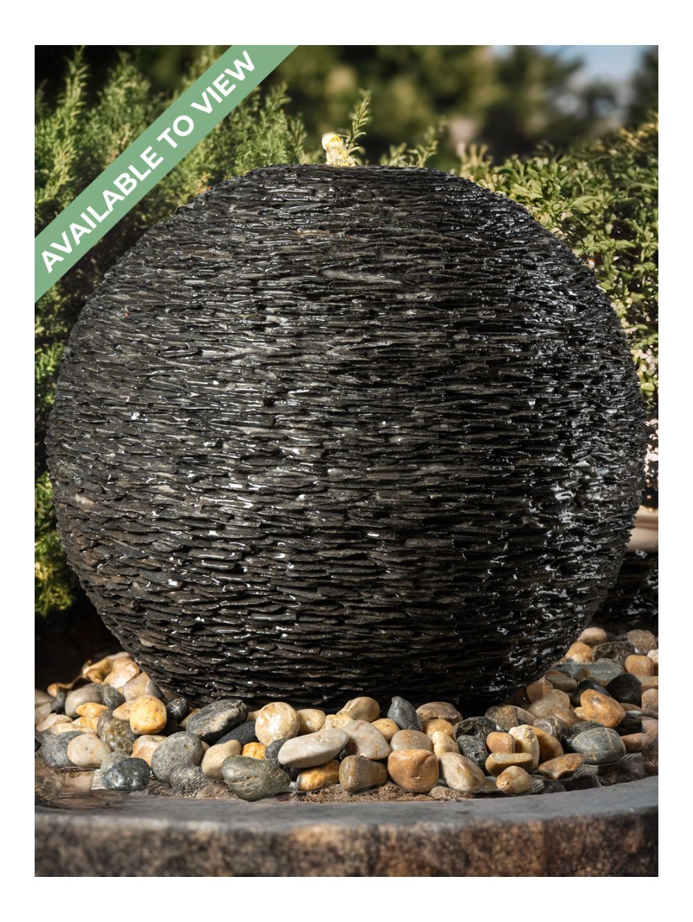 Monara Slate 70cm Cascading Sphere Water Feature