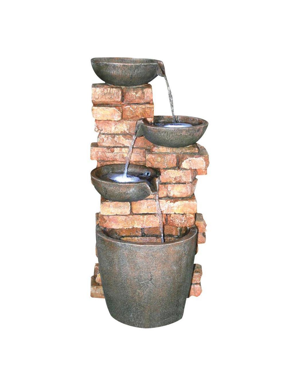 4 Bowls on Brick Wall - Water Features