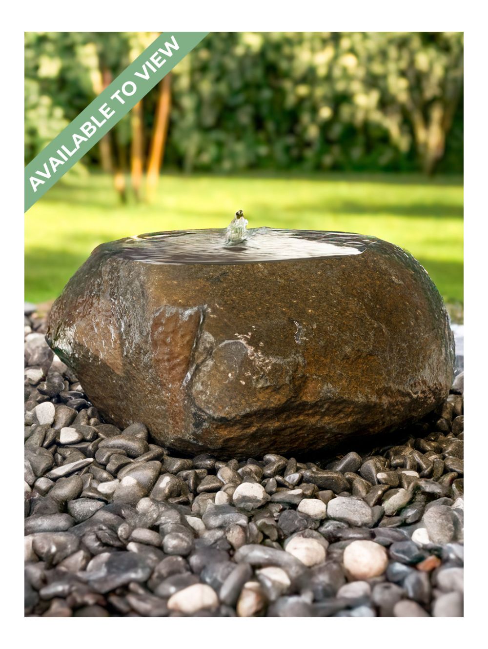 Solar Babbling Natural Boulder Granite Water Feature
