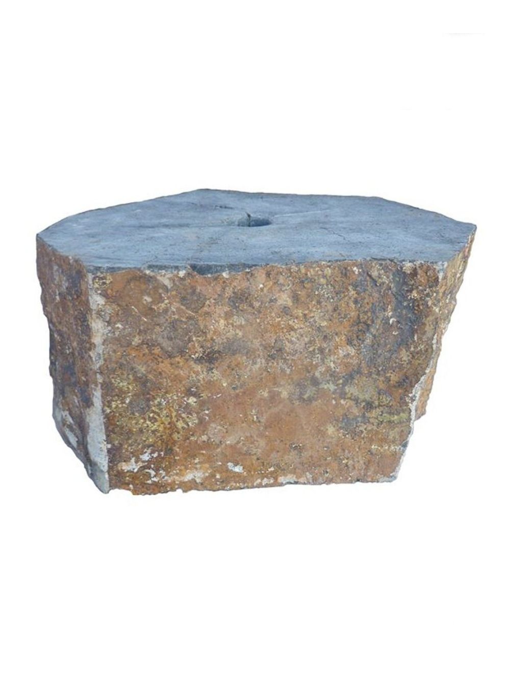 Large Drilled Basalt Plinth