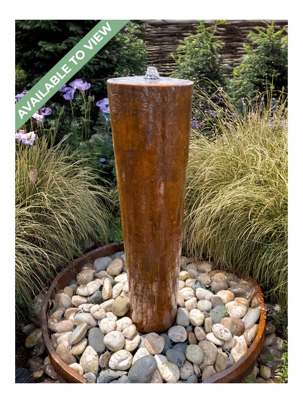 Corten Steel 70cm Column Water Feature