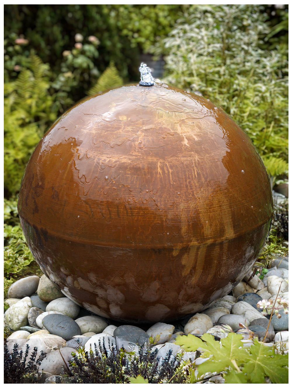 Aterno 60cm Corten Steel Sphere Water Feature