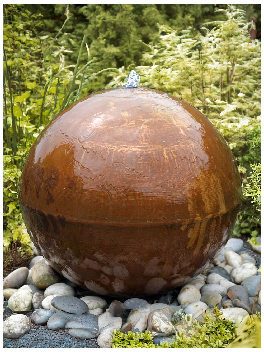 Aterno 40cm Corten Steel Sphere Water Feature