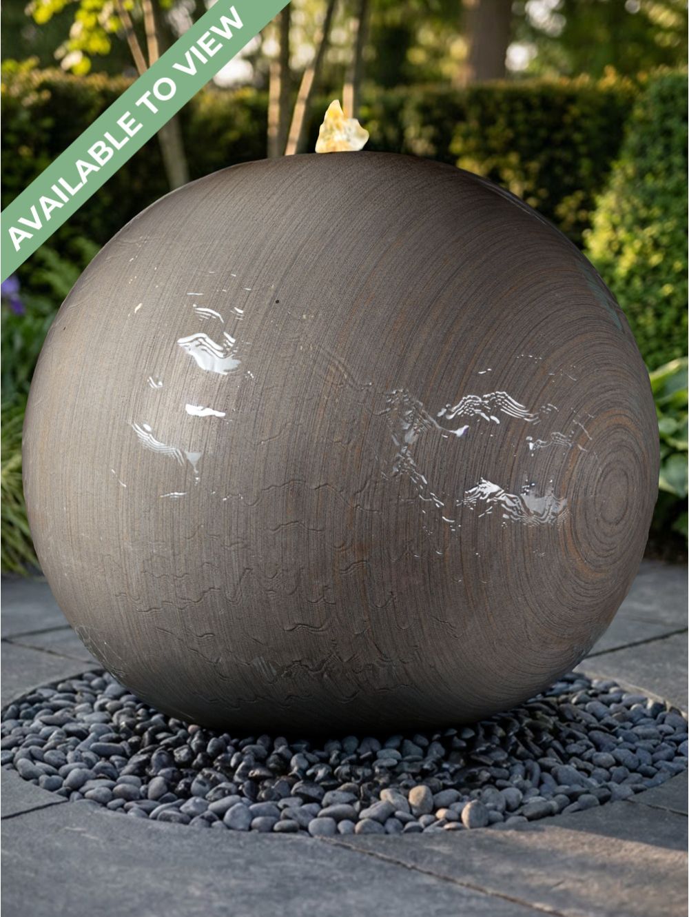 Eclipse Black Sandstone 60cm Sphere Water Feature