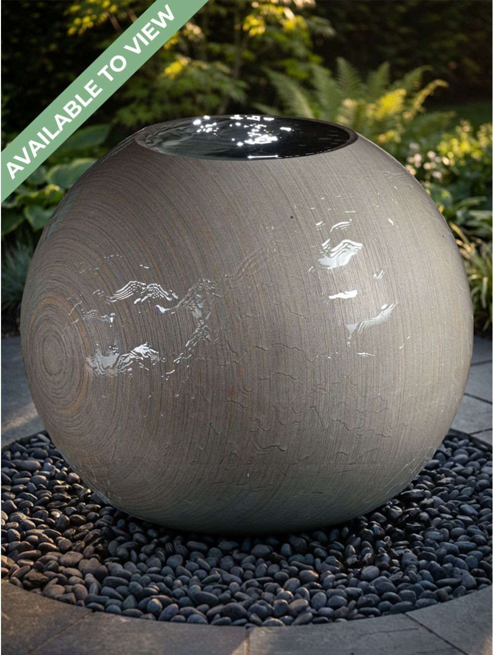 Eclipse Black Sandstone 50cm Infinity Sphere Water Feature