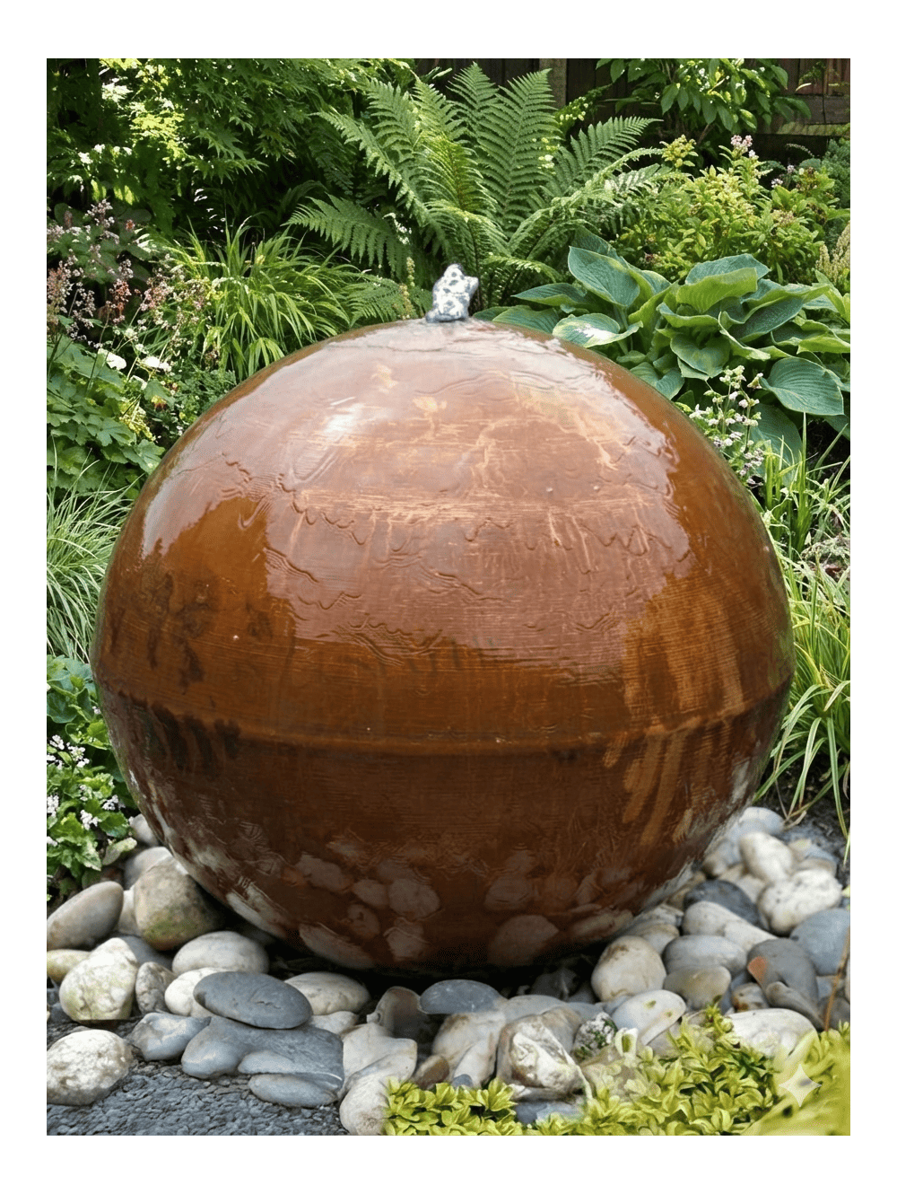 Aterno 80cm Corten Steel Sphere Water Feature