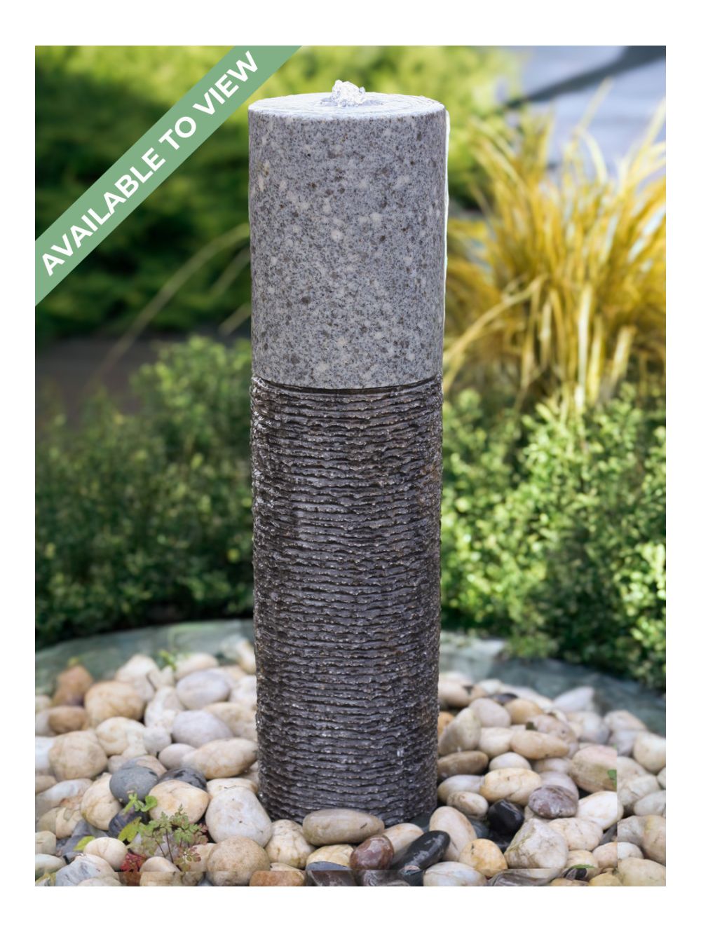 Caldera Two Tone Granite 95cm Column Water Feature