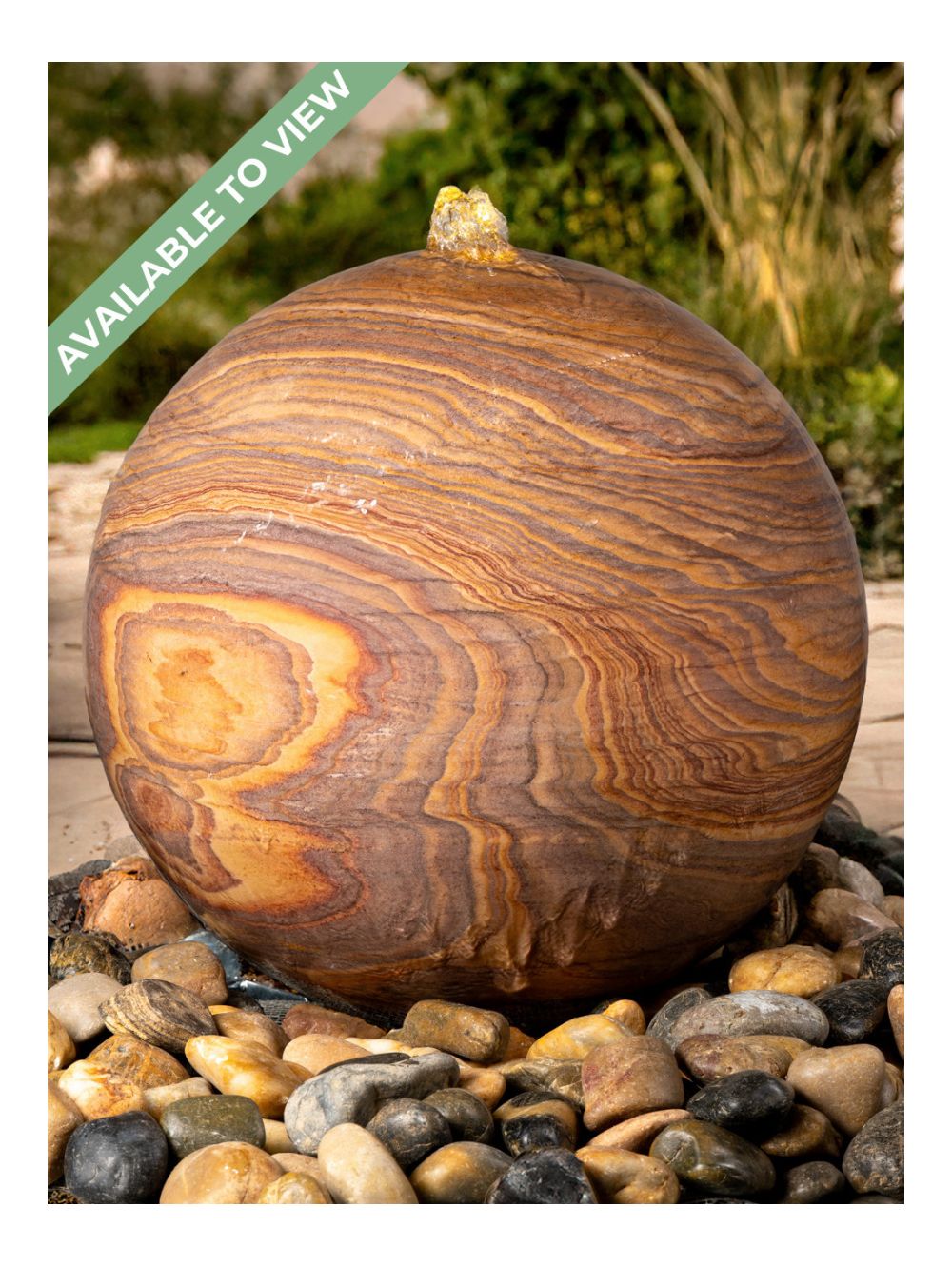 Solar Rainbow Sandstone Sphere 40cm Water Feature - WaterFeatures