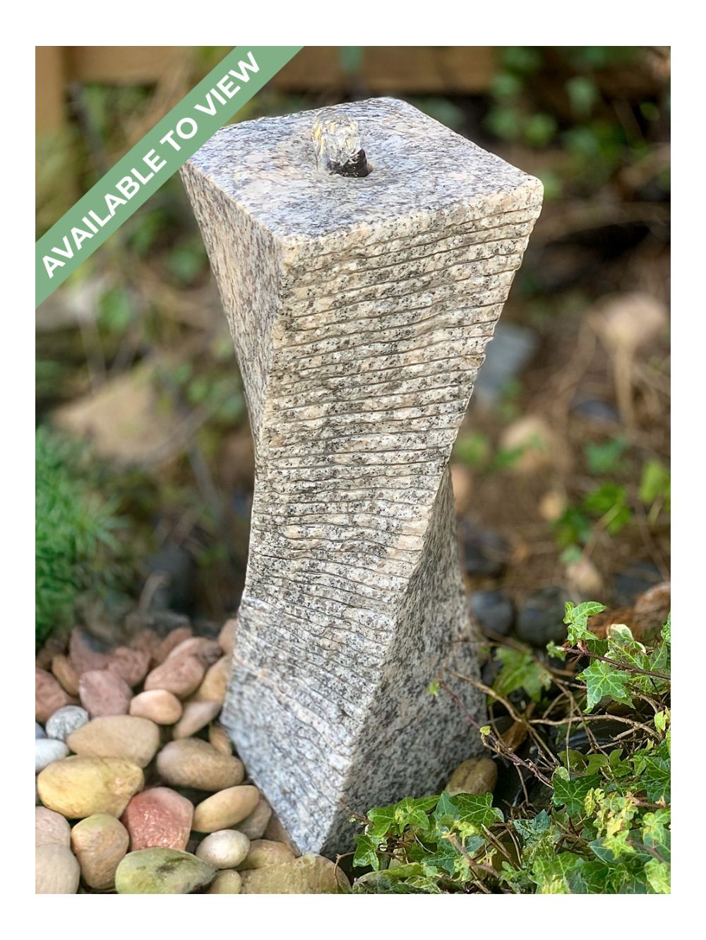 Cascading Twist Granite Garden Water Feature - Water Features