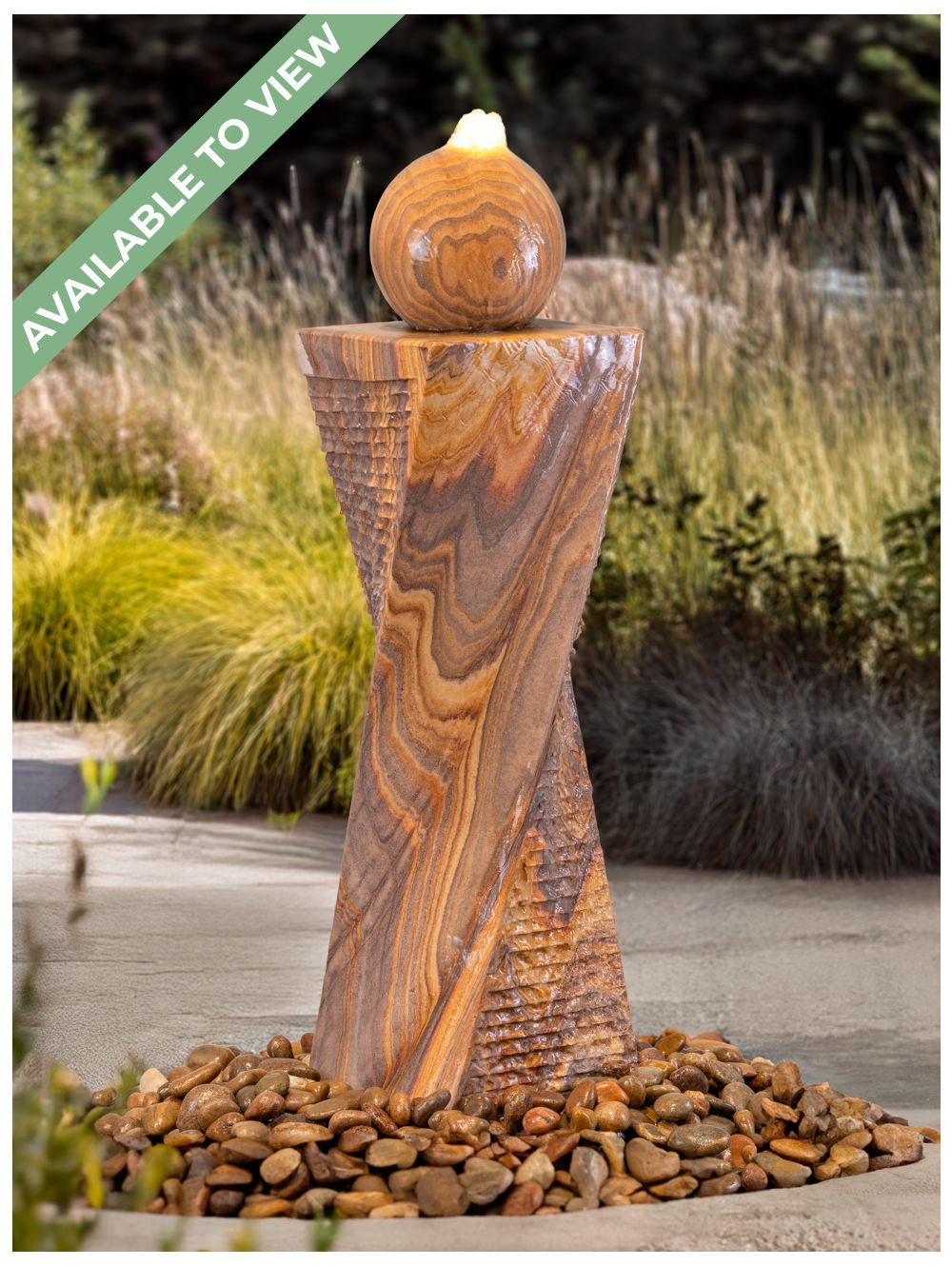 Malone Sfera Rainbow Sandstone 80cm Twist Water Feature