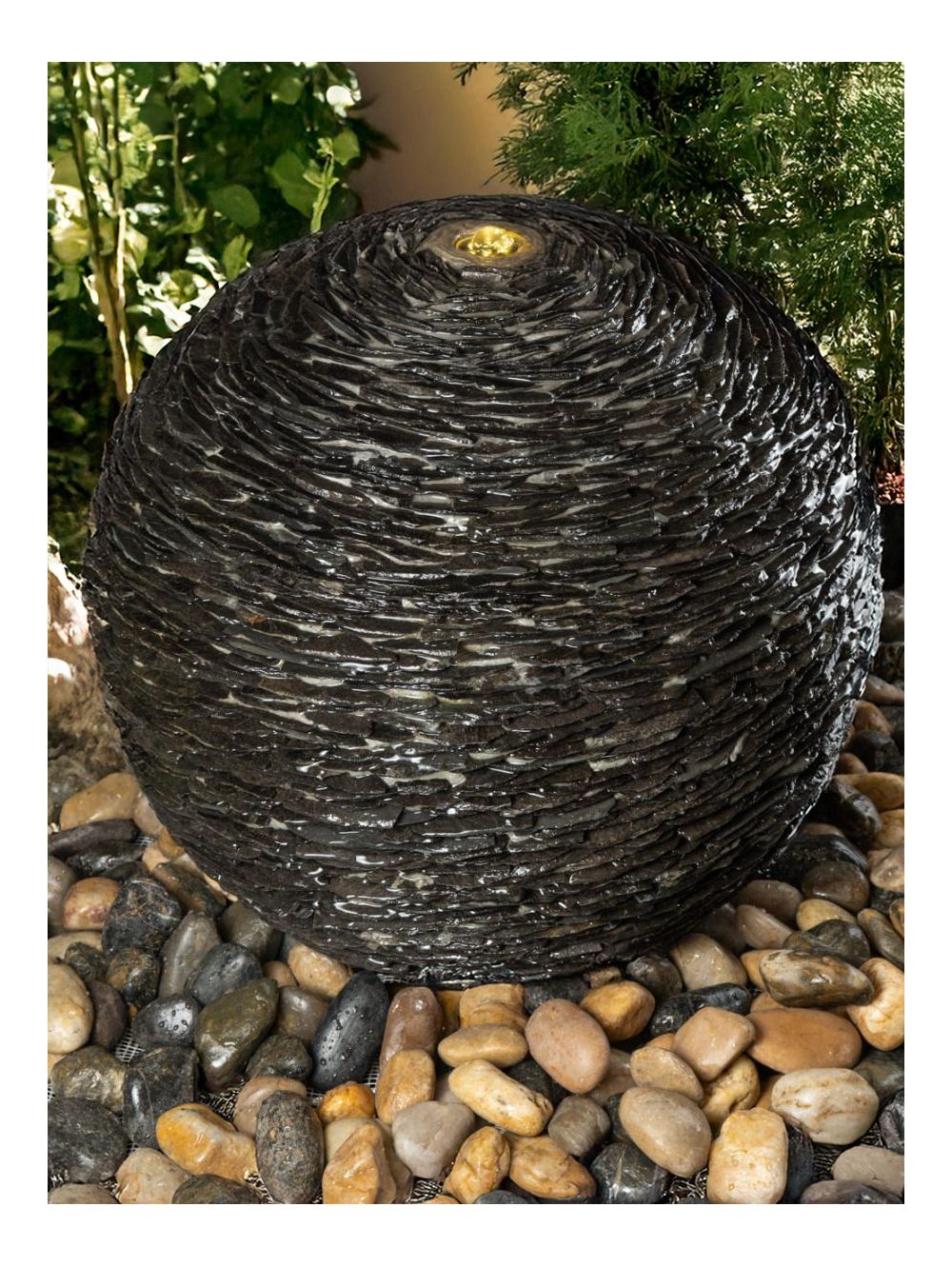 Monara Solar Slate 40cm Cascading Sphere Water Feature