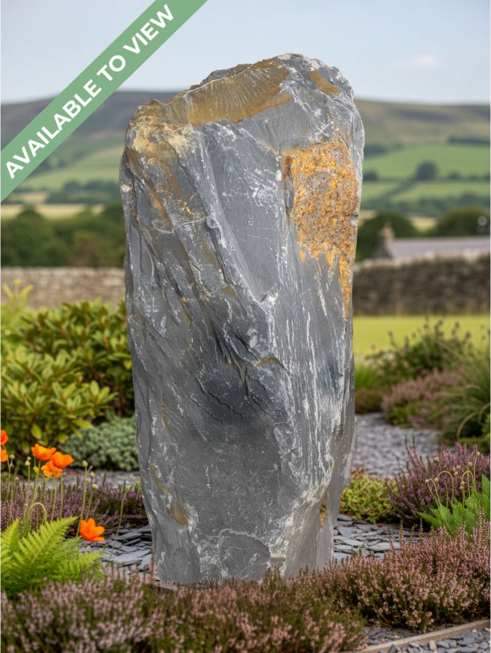 Allia Welsh Slate Monolith Bespoke Water Feature 95cm