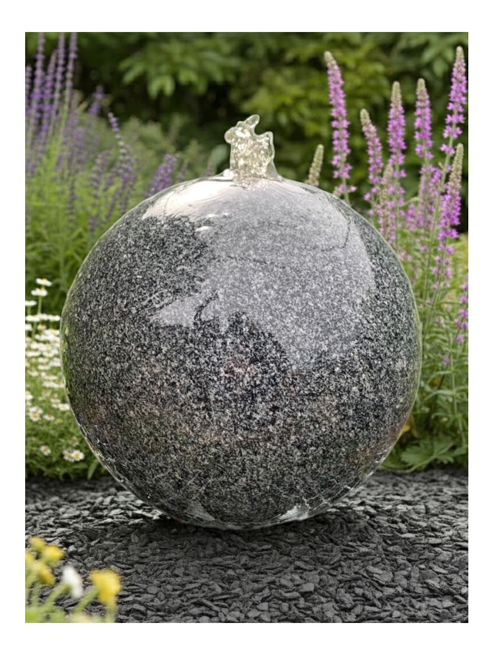 40cm Dark Grey Granite Sphere Water Feature Kit