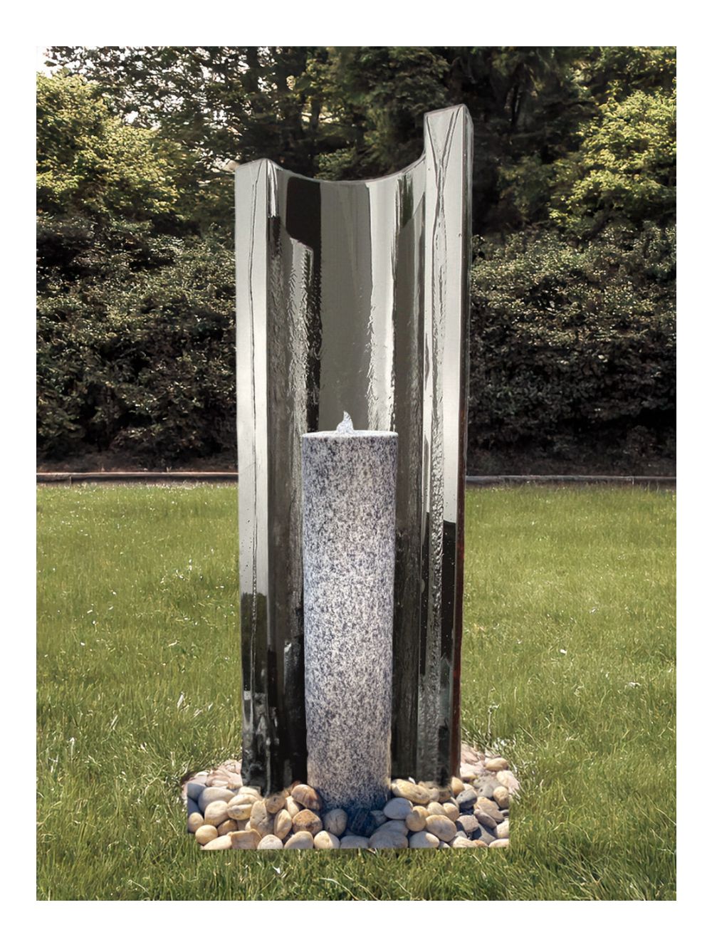 Serio Granito Steel C & Granite Column 1.2m Water Feature
