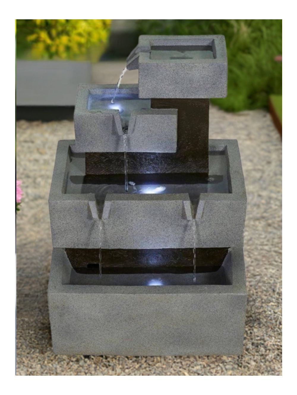 Solar Stacked Troughs Water Feature - Waterfeatures