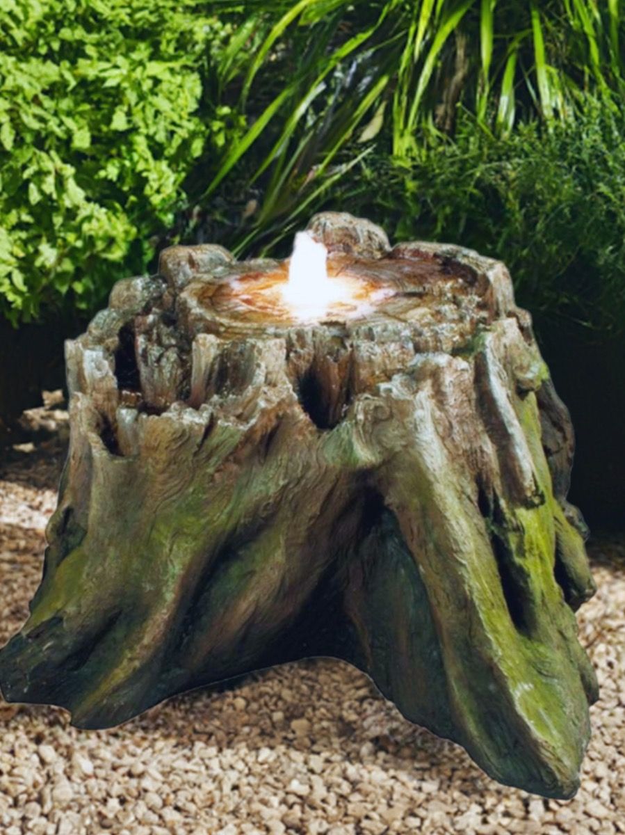 tree trunk water feature