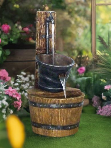 Barrel Shaped Water Features & Garden Fountains For Indoor & Outdoors
