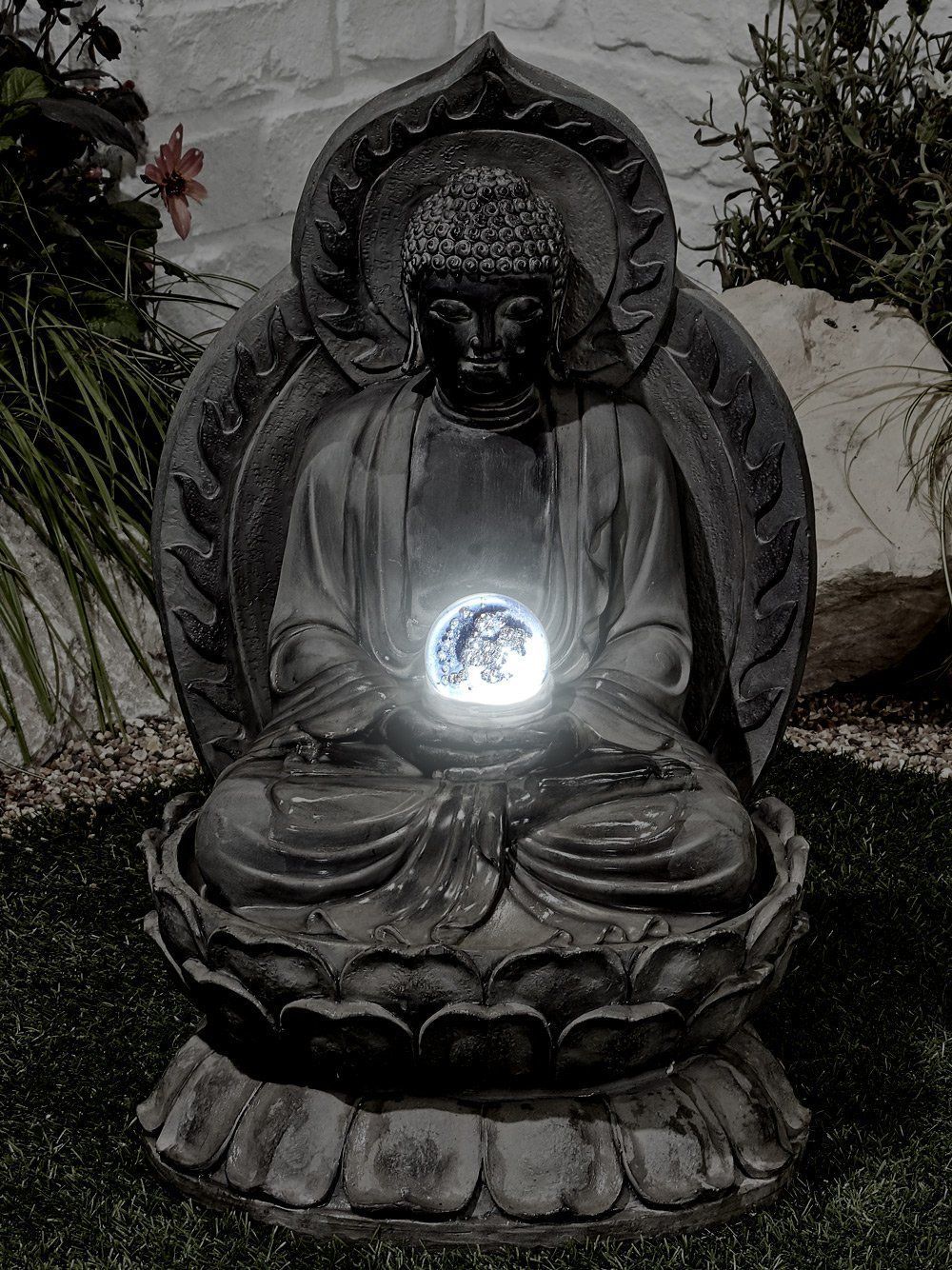 Medium Grey Buddha Water Feature - WaterFeatures.com